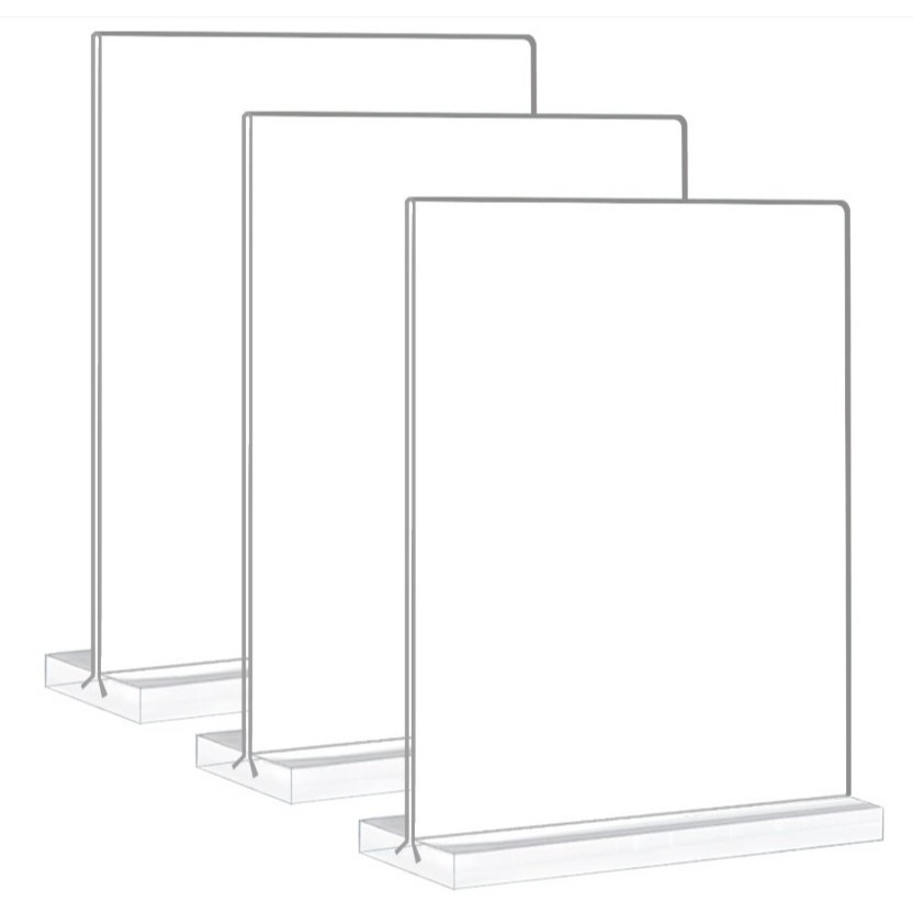 A4 A5 A6 Vertical T Shape Plastic Sign Holder Display Table Menu Stand ...