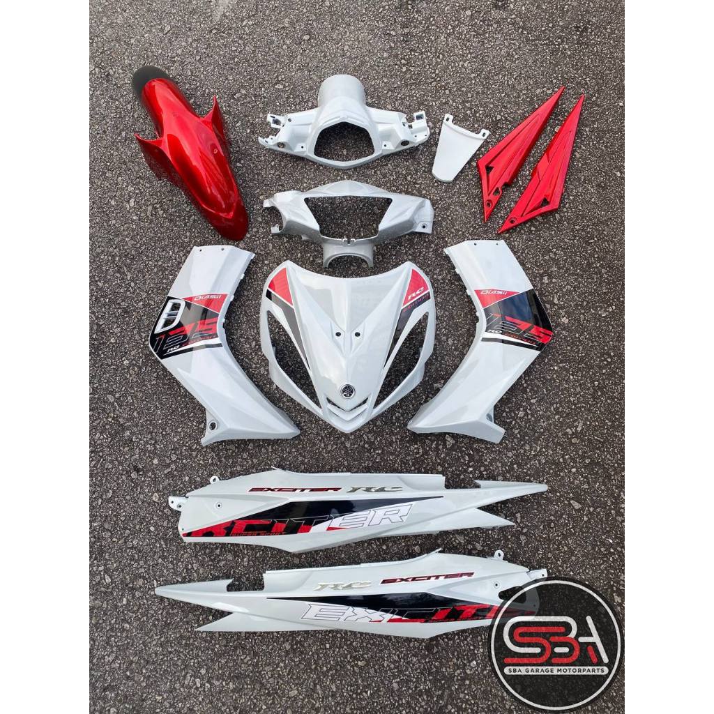 COVERSET YAMAHA LC135 V1 V2 V3 V4 V5 EXR BLACK WHITE GREY ORANGE RED CM6 EXCITER RC 2020 OEM SET ...