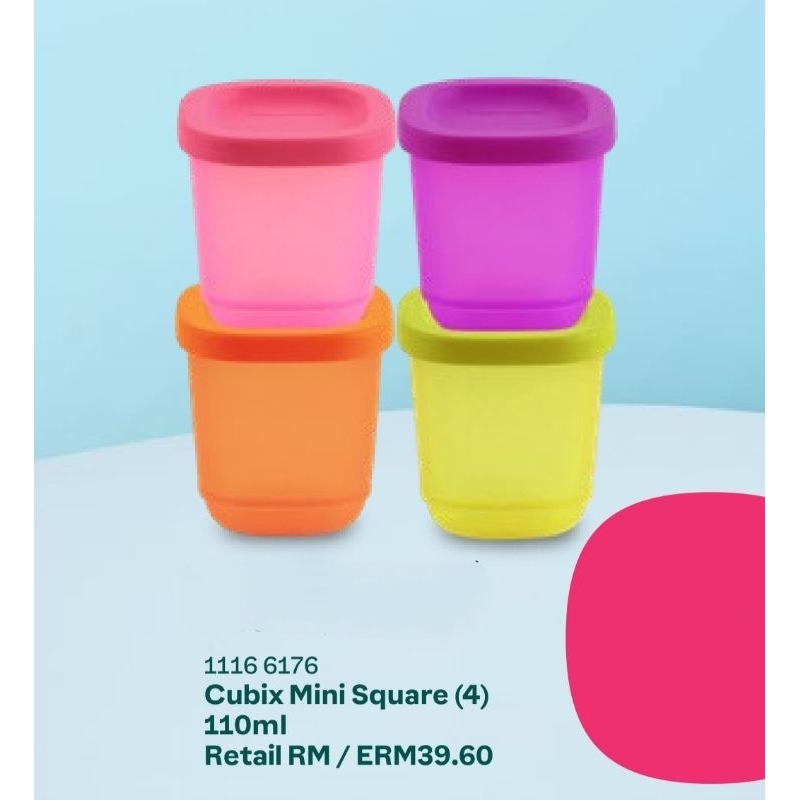 TUPPERWARE Cubix Mini Square 110ml(2 or 4 Pcs) | Shopee Malaysia