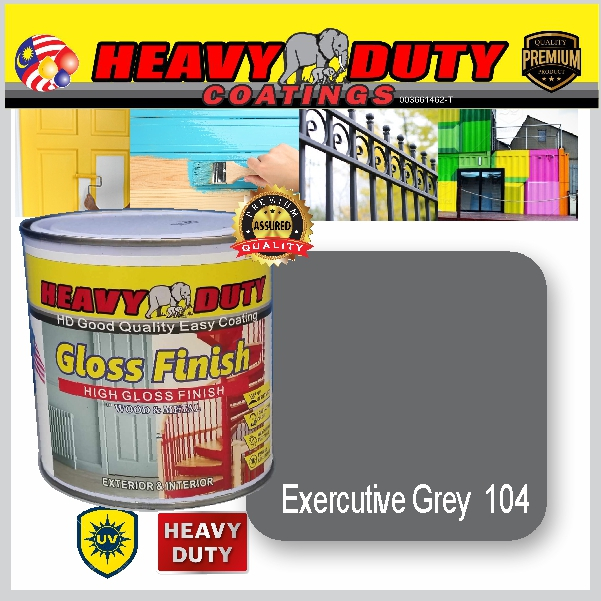 104 EXECUTIVE GREY ( 5L ) HEAVY DUTY High Gloss Finish Paint for Wood ...