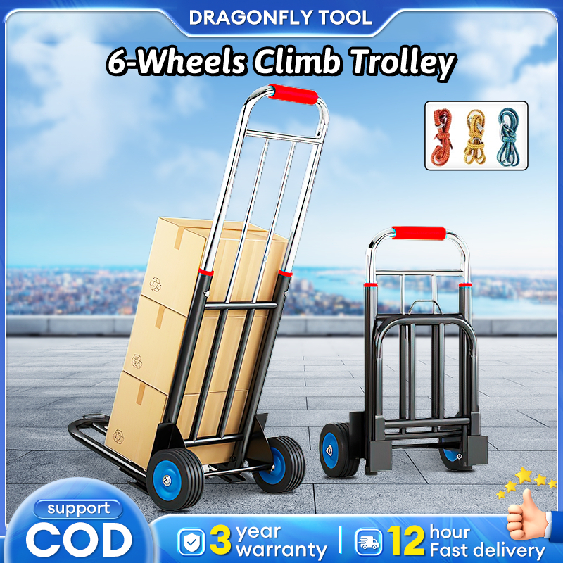 300KG 2/6 Wheels Trolley Extendable Hand Retractable Truck Portable ...