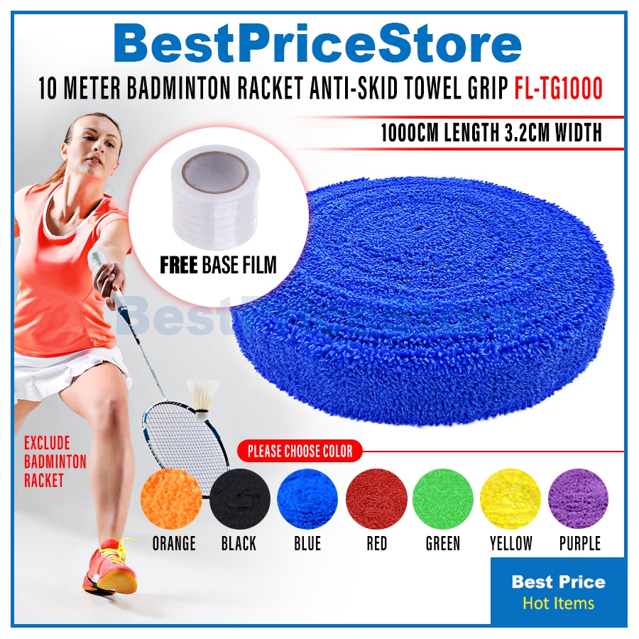 BPS Top Quality 10 Meter Badminton Towel Grip 1000x3.2cm Pickleball ...