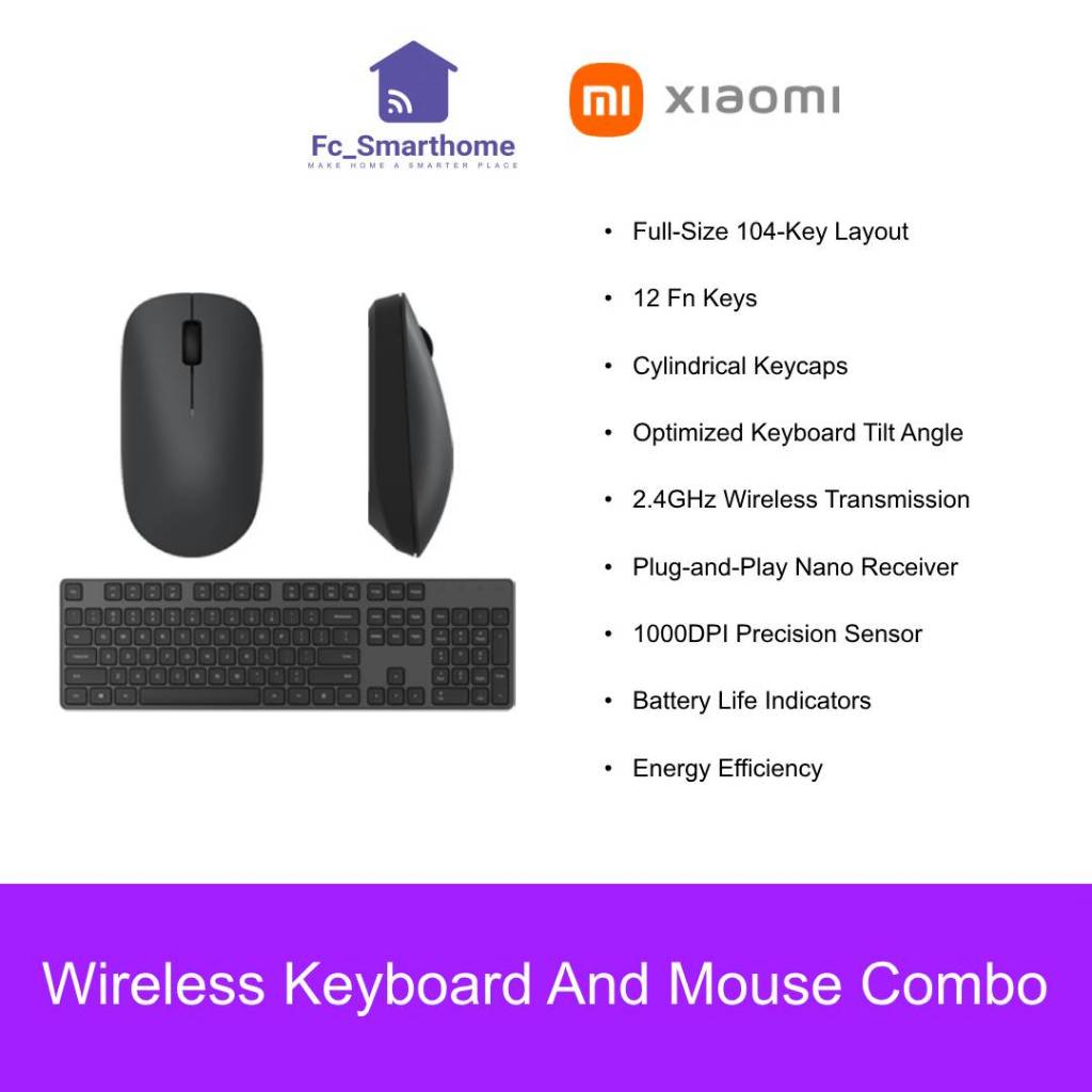 Xiaomi Wireless Keyboard And Mouse Combo Set | Full-Size 104-Key Layout ...