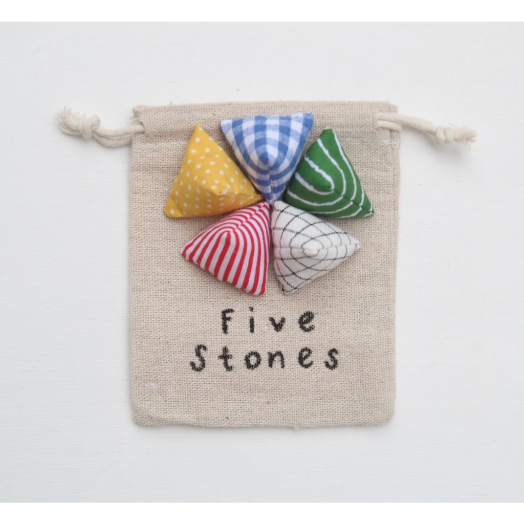 Batu Seremban Five Stones Traditional Game - Retro Blue Check - Squid ...
