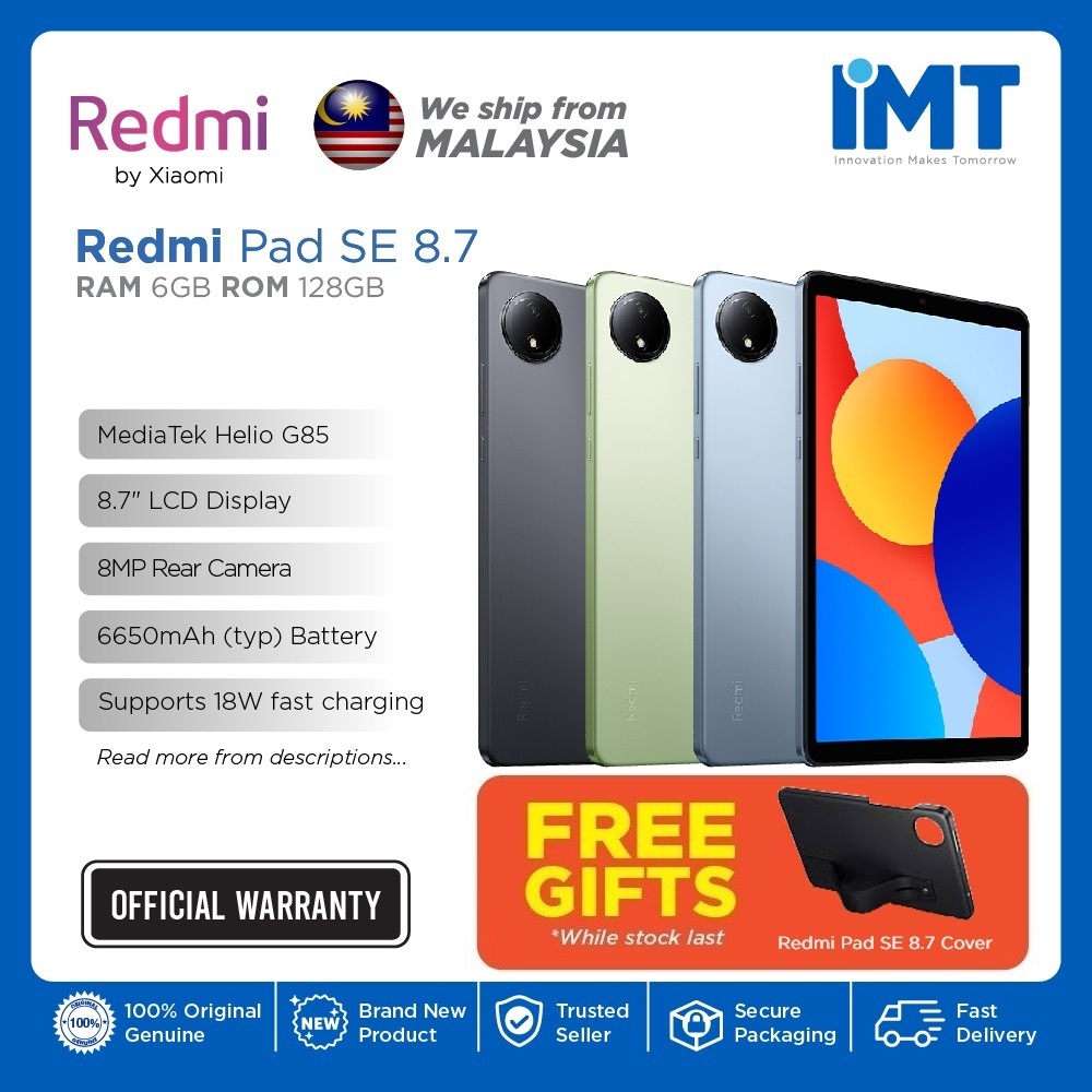 Xiaomi Redmi Pad SE 8.7 Tablet | MediaTek Helio G85 | 8.7" IPS LCD ...