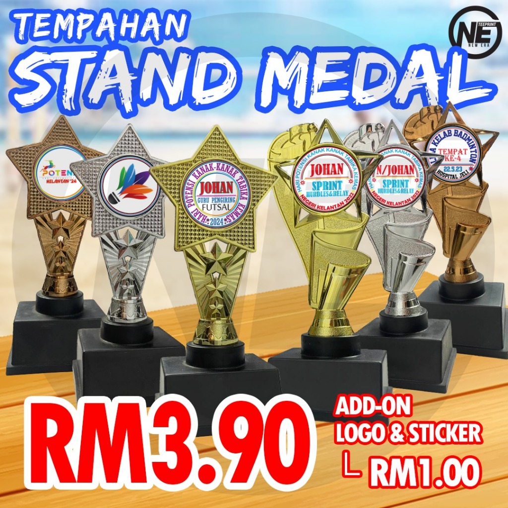 PLASTIC TROFI PIALA FREE DESIGN STICKER MEDAL-HADIAH @SUKAN AWARD ...