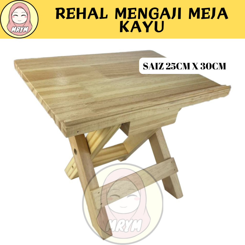 Rehal Meja Kayu untuk Mengaji - Wooden Rehal Book Rack duduk muqaddam ...