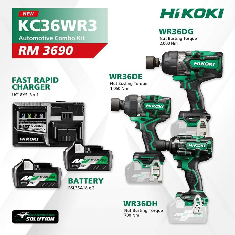 HIKOKI AUTOMOTIVE COMBO KIT - KC36WR3 ( WR36DG / WR36DE / WR36DH ...