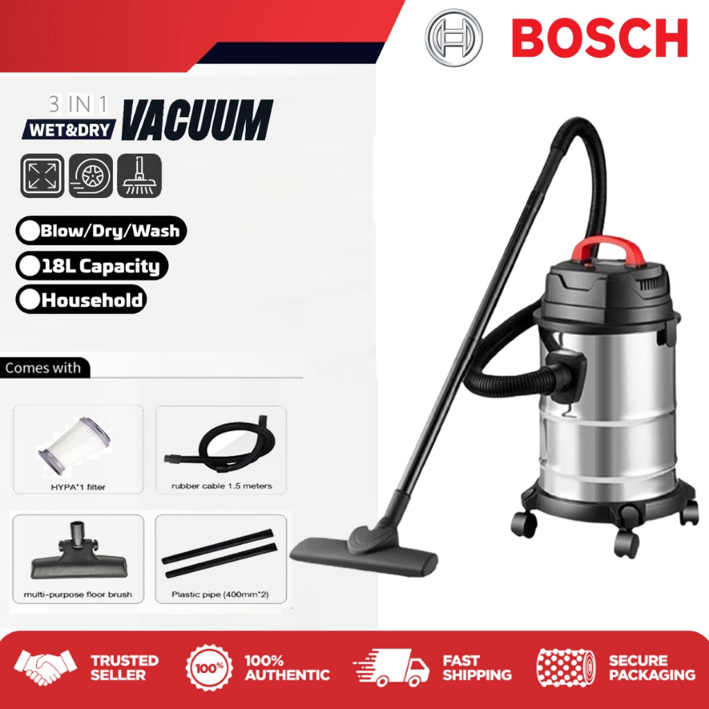 Bosch Big Vacuum 3in1 Wet Dry 1800W Heavy Duty Vacuum Cleaner Free Dust ...