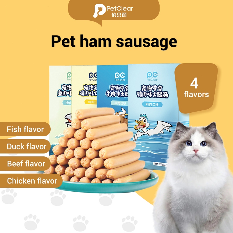 Petclear Pet Snack Sausage Ham Sausage (150g/10 root) Cat Food Cat ...
