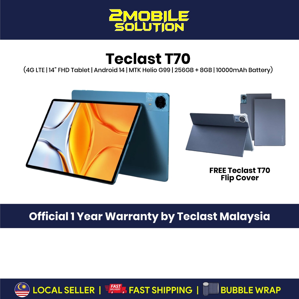 (14" Tablet) Teclast T70 4G Tablet | 14" FHD | Android 14 | MTK Helio G99 | 8GB/256GB | 10000mAh ...