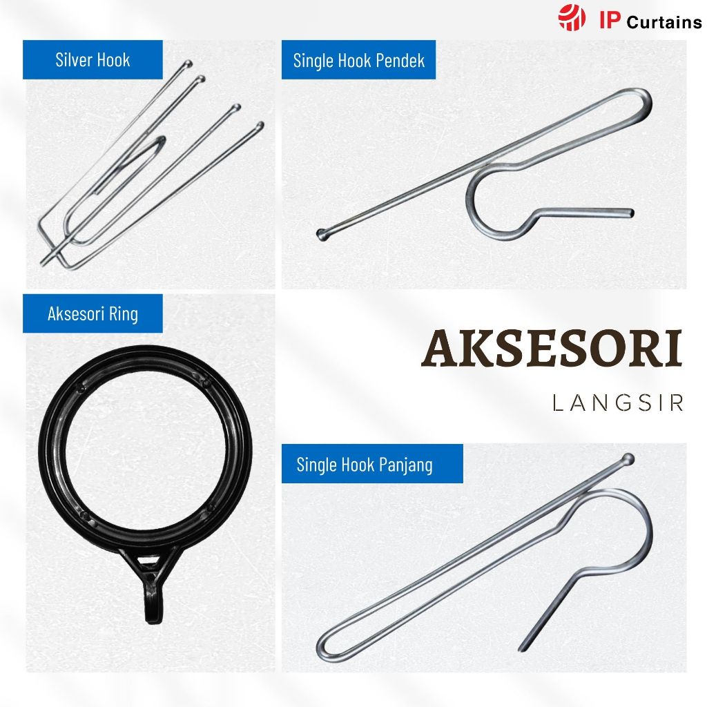 IP CURTAIN 【Ready Stock】Aksesori Cangkuk Single Cangkuk Langsir Metal ...
