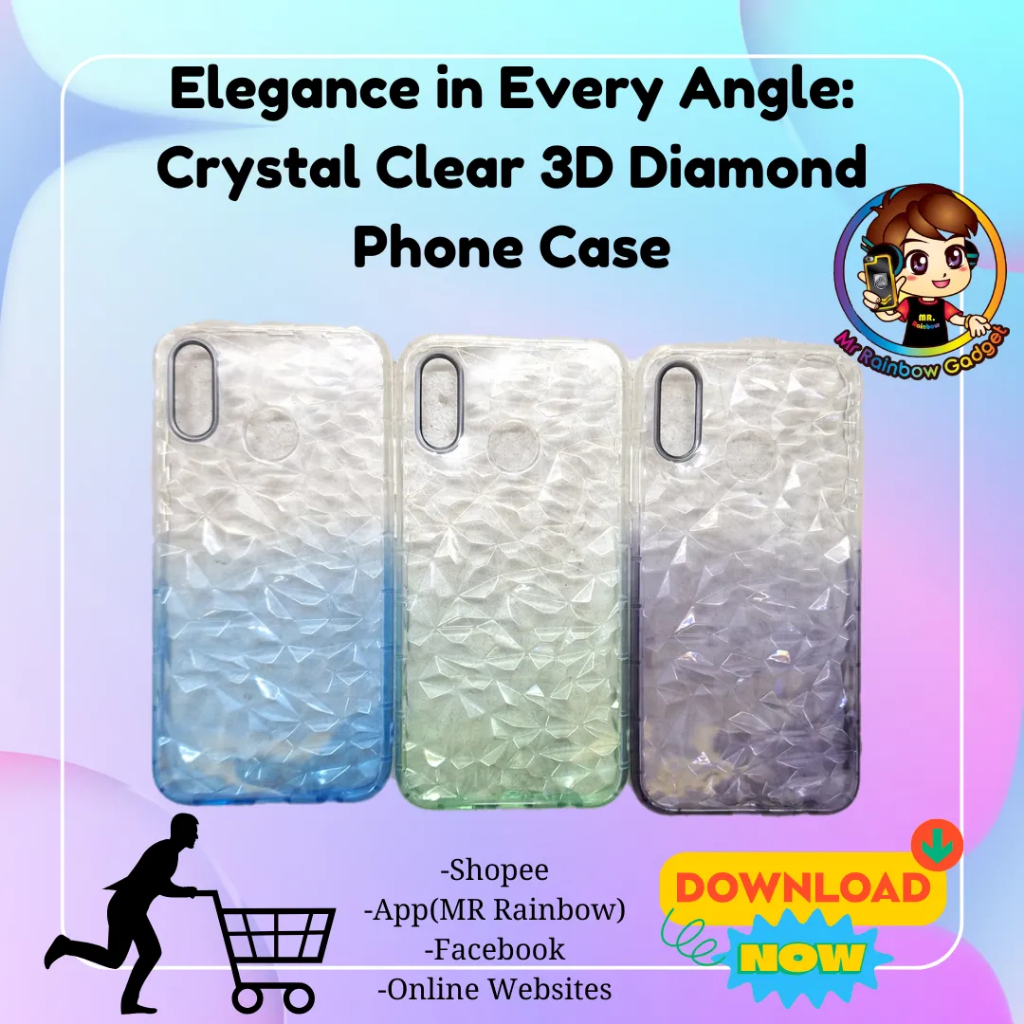 Elegance in Every Angle: Crystal Clear 3D Diamond Phone Case (HUAWEI ...