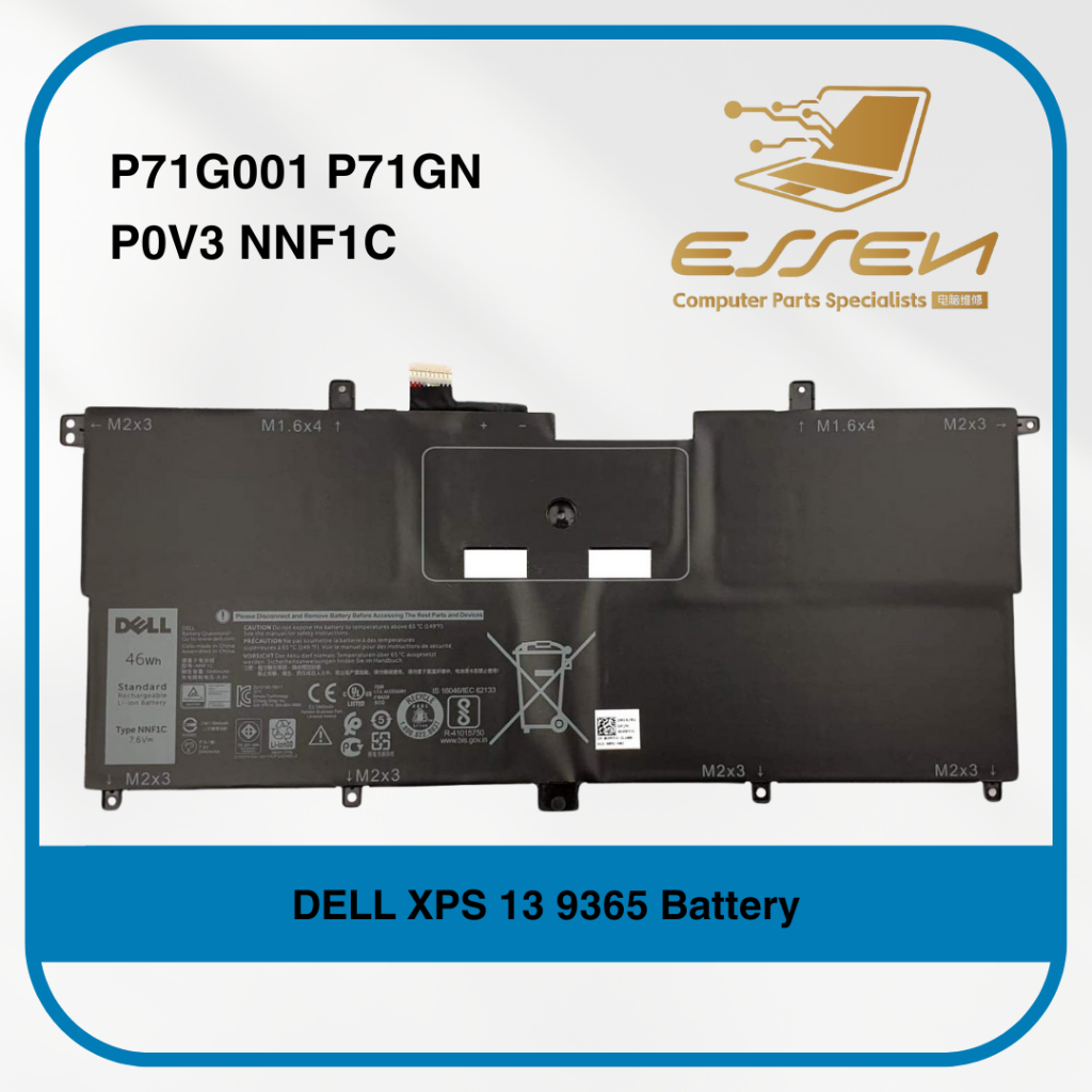 Original Dell NNF1C P71G NP0V3 for XPS 13 9365 XPS 13 9365 2-IN-1 46Wh ...
