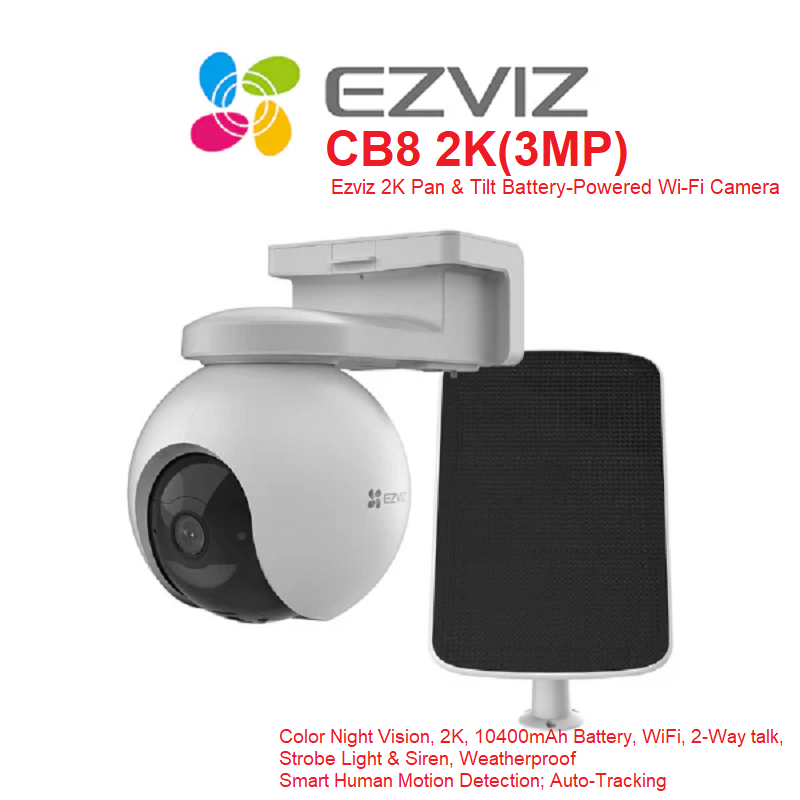 Ezviz CB8 2K(3MP) Ezviz 2K Pan & Tilt Battery-Powered Wi-Fi Camera ...