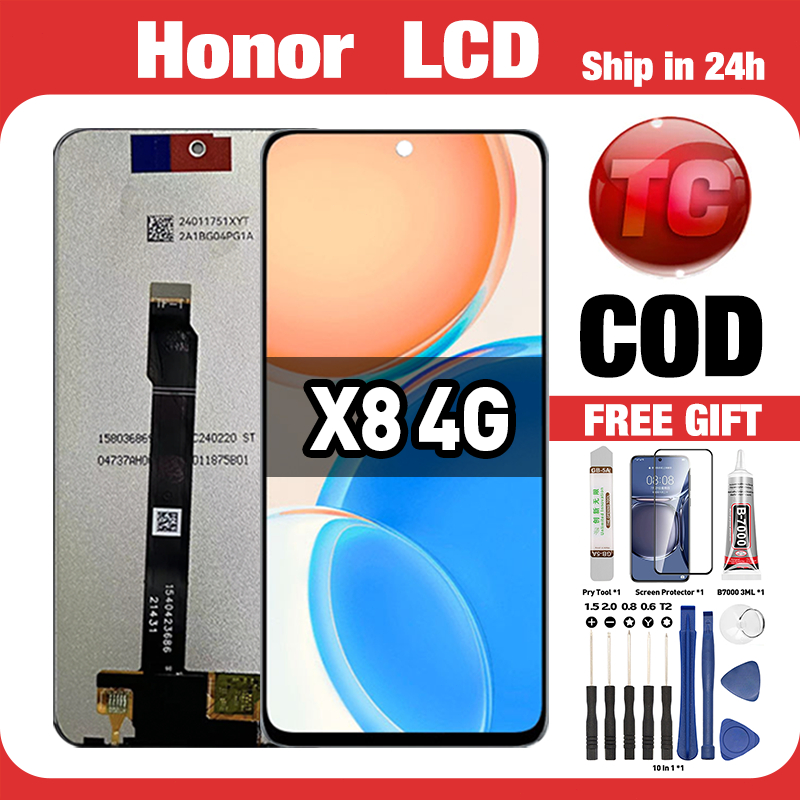 LCD HONOR X8 4G Compatible For Original Glass Touch Screen Digitizer ...