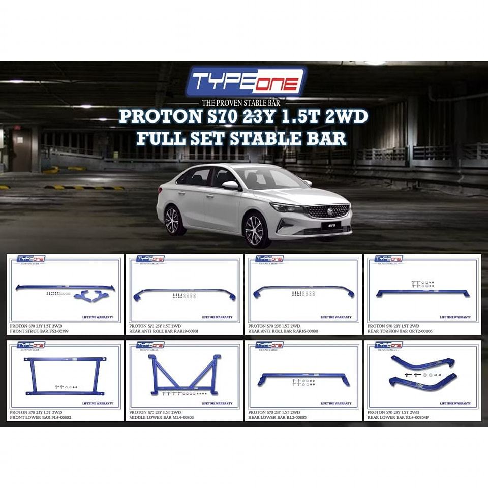 PROTON S70 1.5T - Type One Safety Bar 100% Original (Blue) colour ...