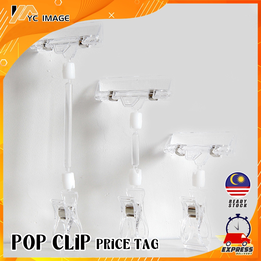 Pop Clip Price Holder Price Tag Transparent Display Clip 夹子 | Shopee ...