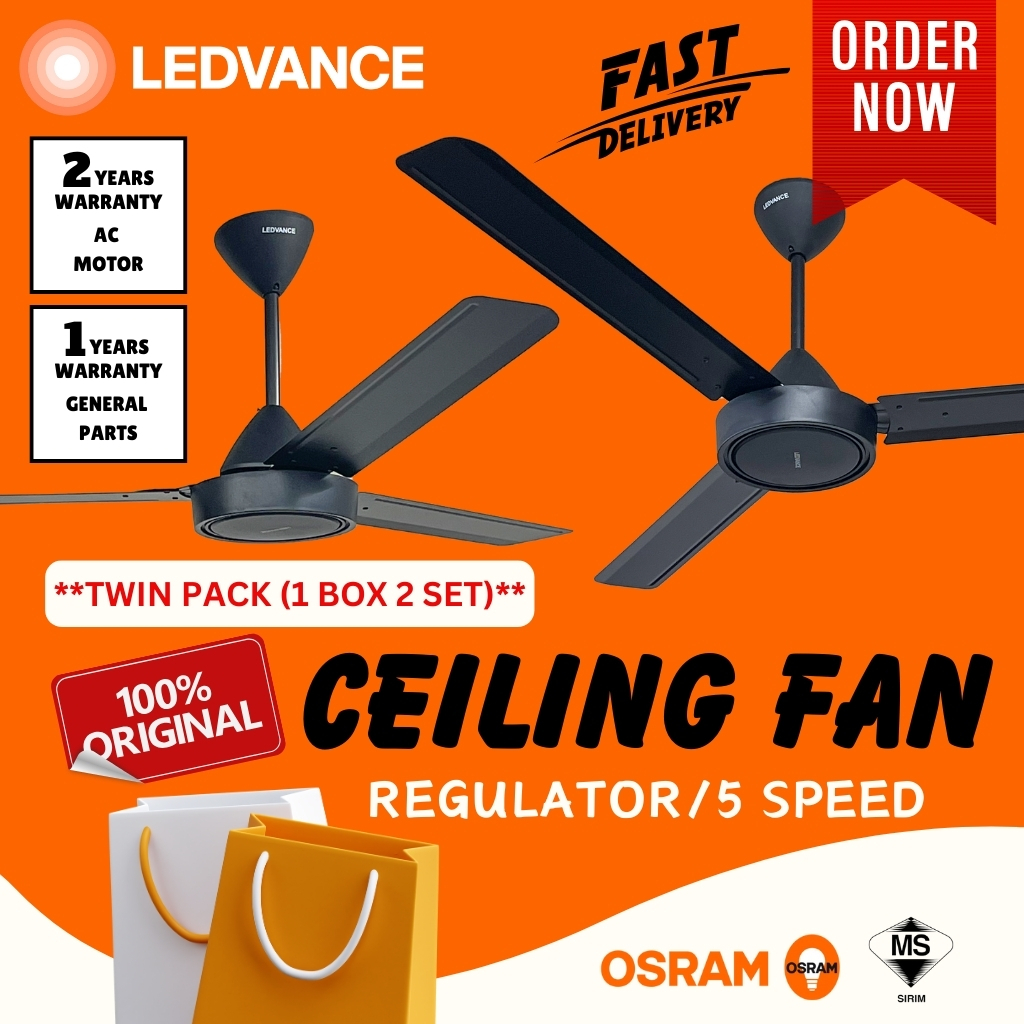 [TWIN PACK, 2 UNIT] OSRAM LEDVANCE REGULATOR CELING FAN BF60BK-BLACK AC ...