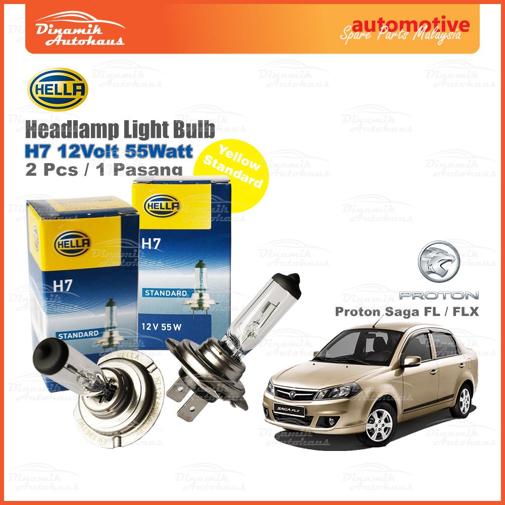 Proton Saga FL FLX Car Headlamp Halogen Head Light Bulb Hella H7 12Volt ...