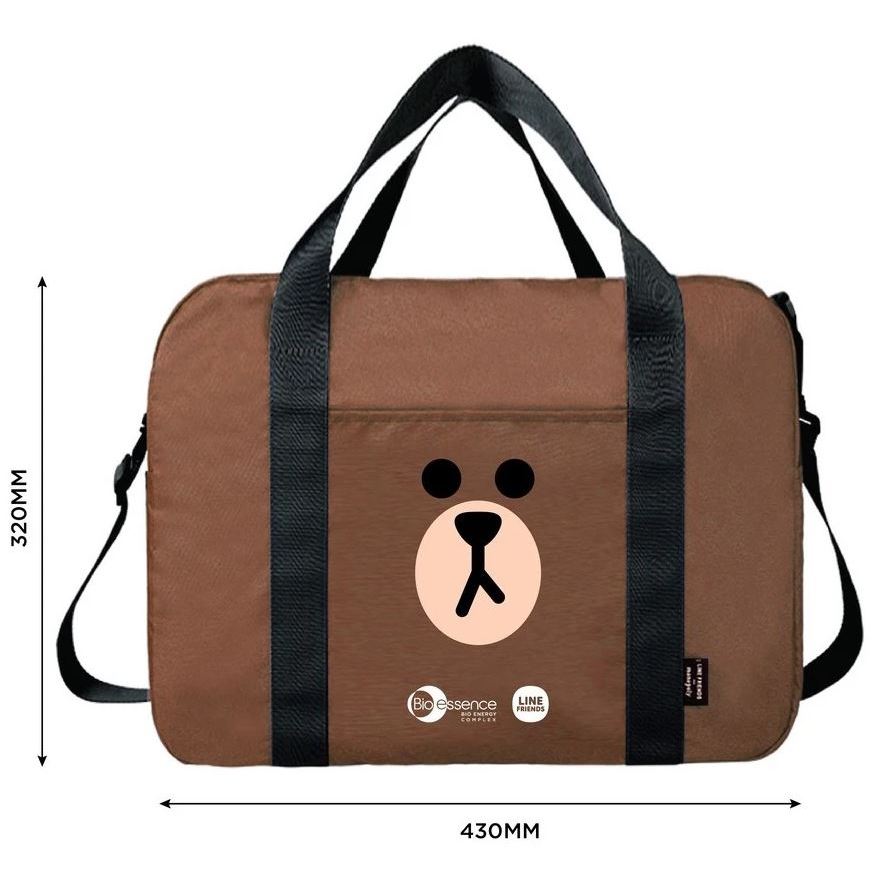 Bio-essence Line Friends Travel Foldable Bag (Brown) | Shopee Malaysia