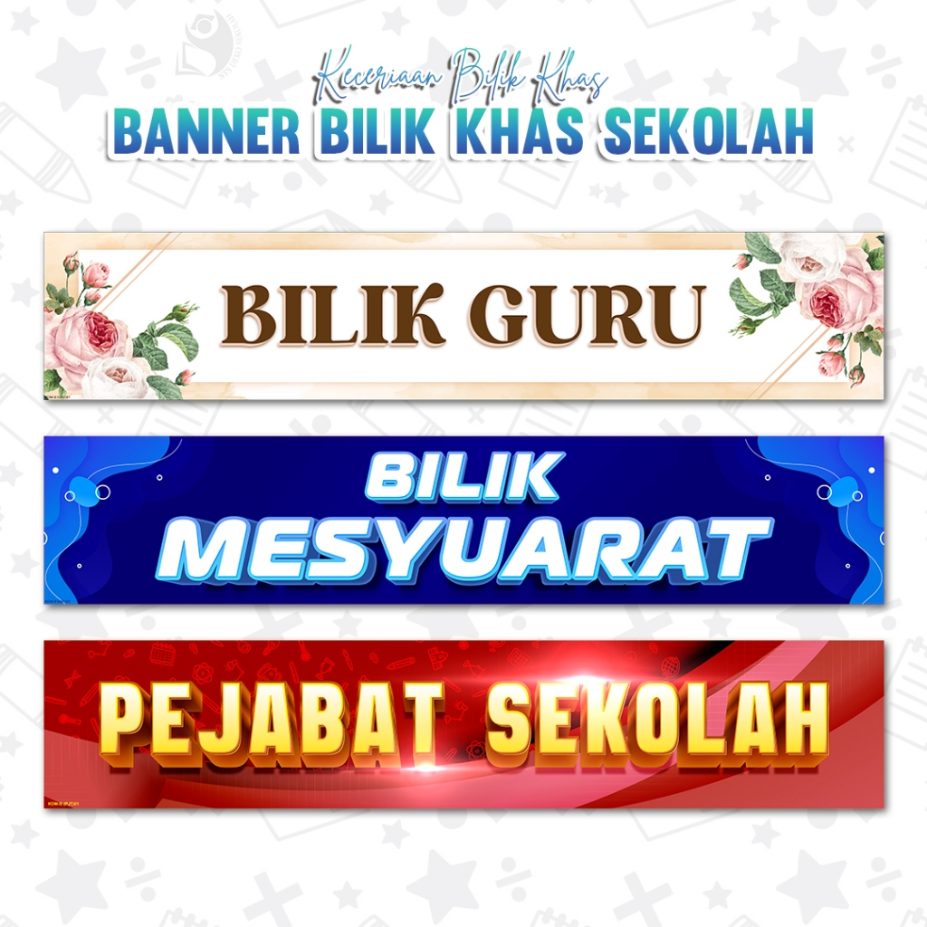 🌼1 DAY SHIP🌼 BANNER BEAM NAMA BILIK GURU / BILIK MESYUARAT / PEJABAT ...