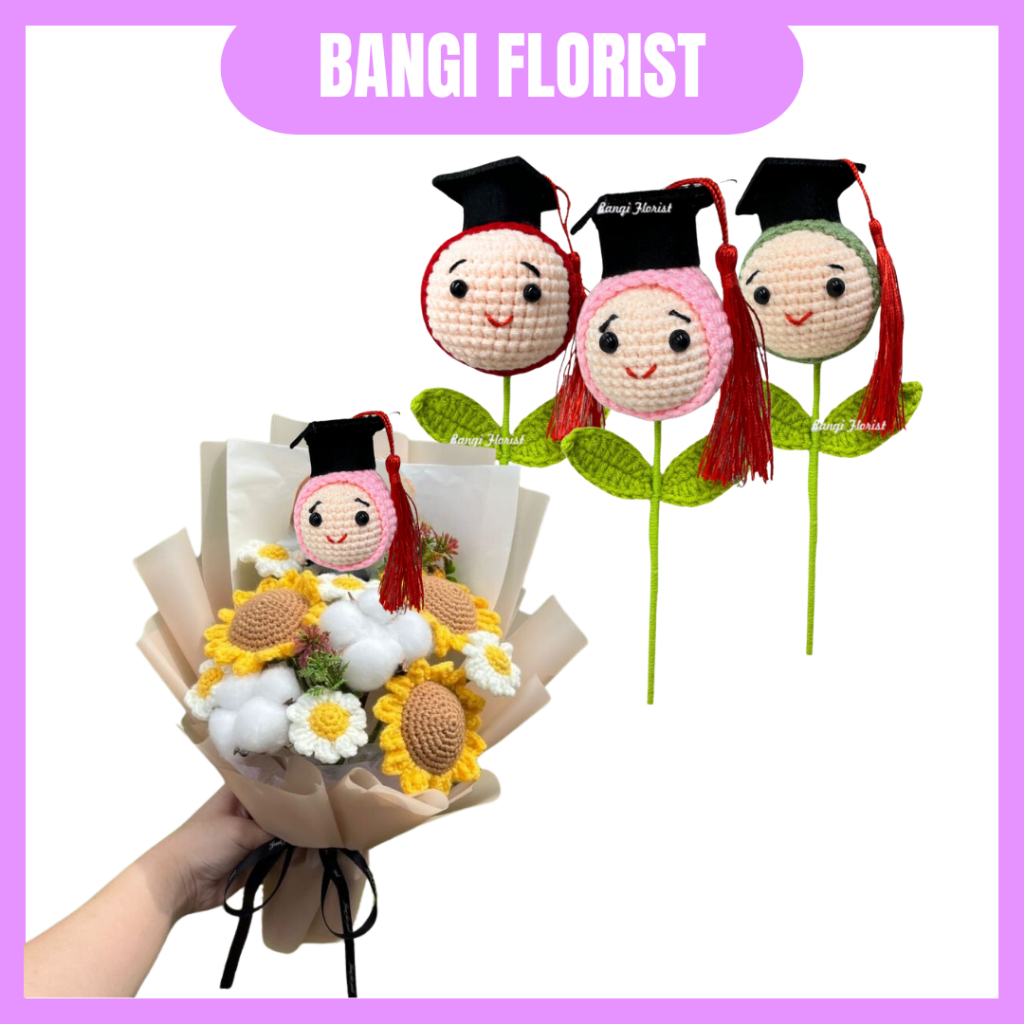 (1PC) CROCHET SULAM SCARF Flower Bunga Sulam Wool Hand Knitted Finished ...