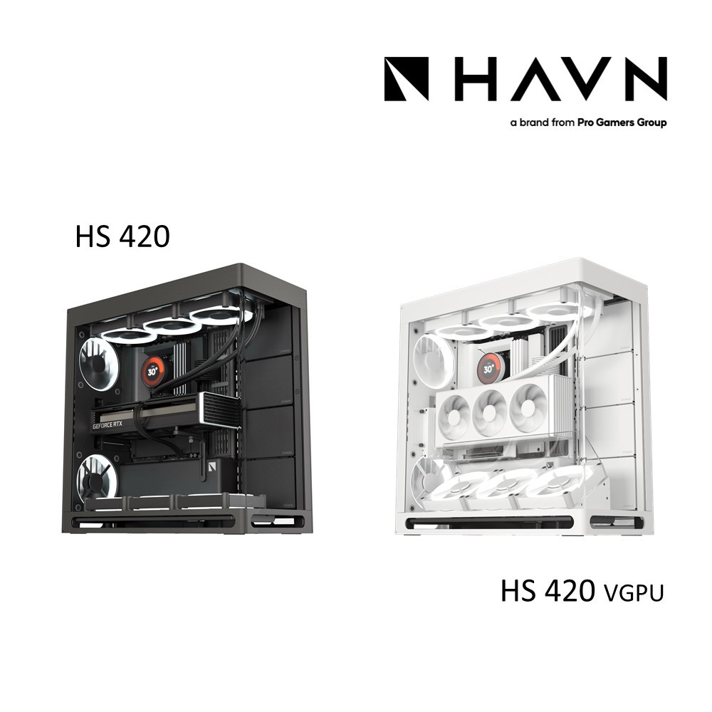 HAVN HS 420 VGPU/ BASE DUAL CHAMBER MID-TOWER ATX PC CASE ( BLACK ...