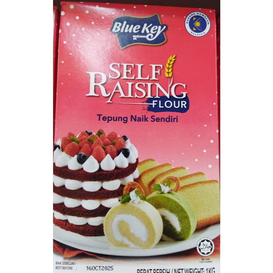 Blue Key Tepung Kek Naik Sendiri 1kg / Self Raising Flour 1kg | Shopee ...