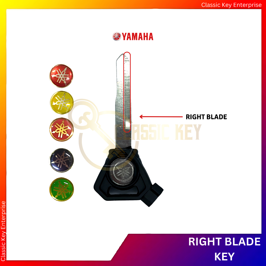 Yamaha Motor Key with Colour Logo Right Blade Red/Pink/Yellow/Blue ...