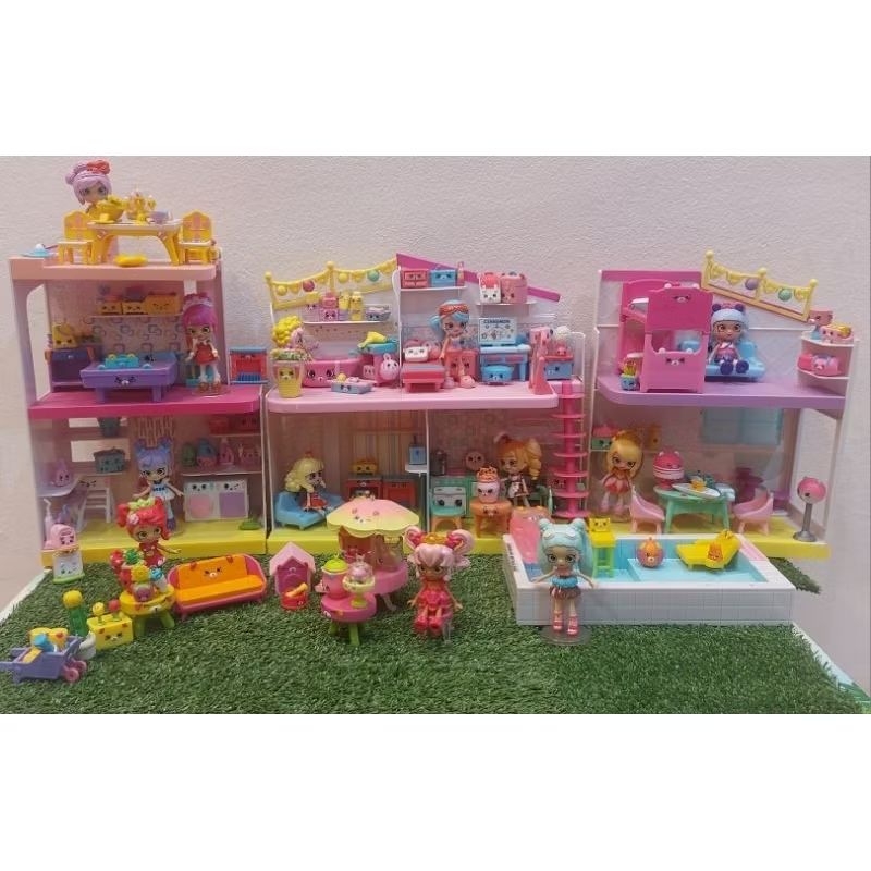 Shopkins Happy Places Three Stories of Doll House Toy Set - Games Room ...