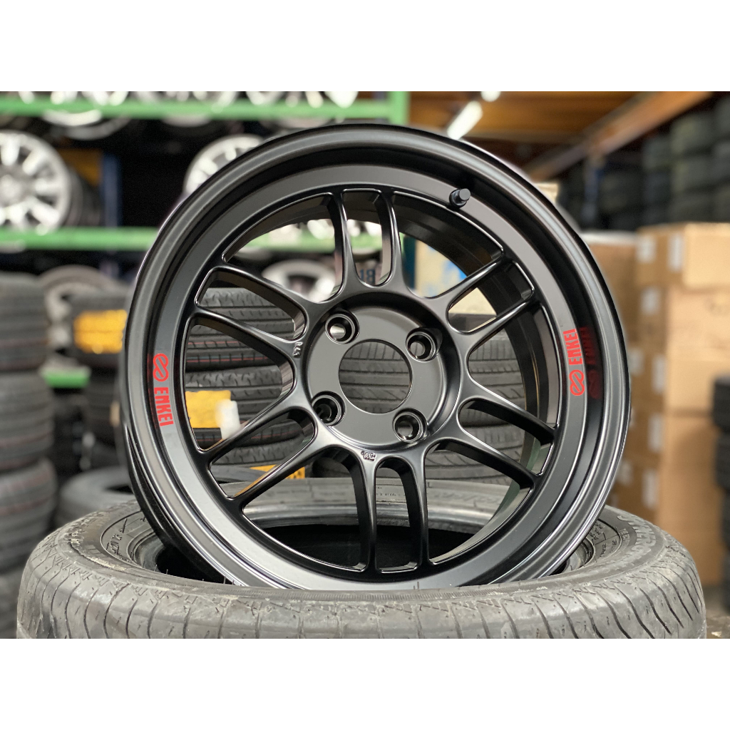 NEW 15X7J Enkei RPF1 Japan Rim (set of 4) Matte Black 4X100 City Jazz Vios Yaris Myvi Mazda 2 ...