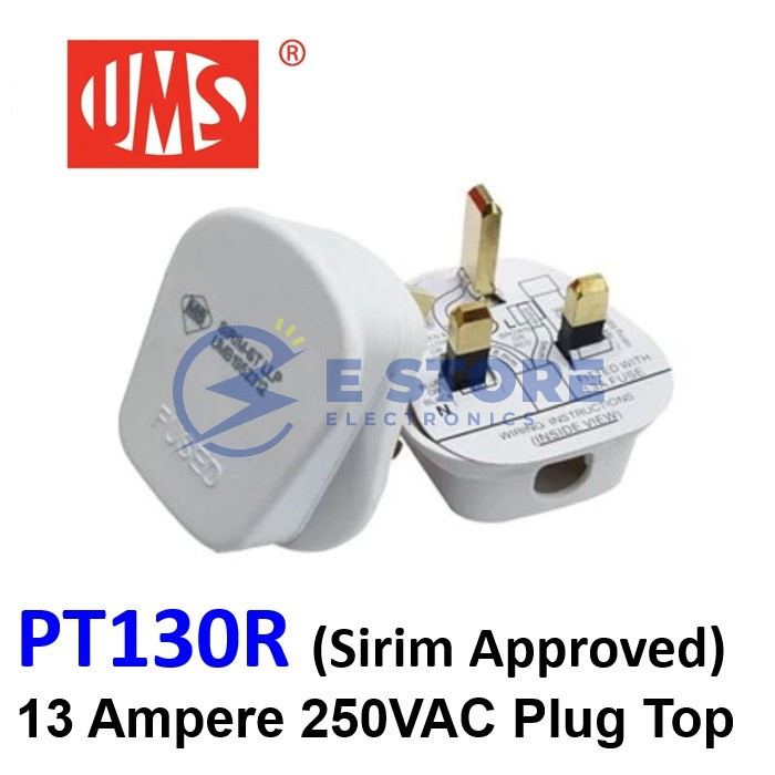 UMS 13A Plug Top 3 Pin Plug with Sirim Approved - PT130R | Shopee Malaysia