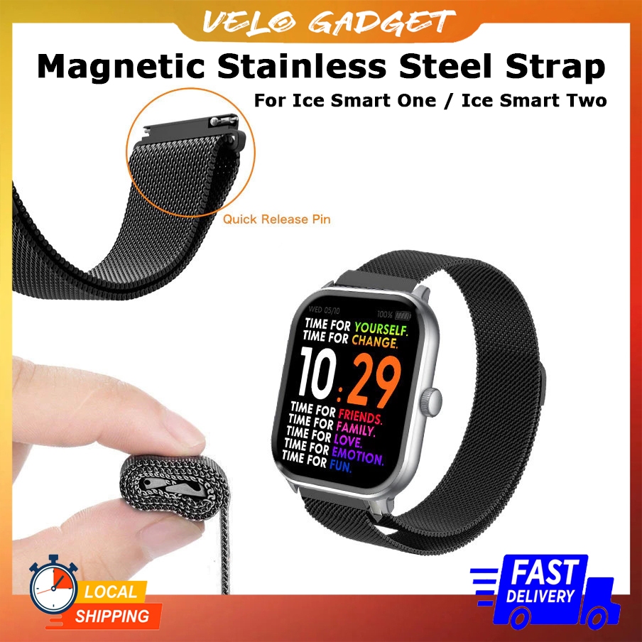 [Malaysia Stock] Magnetic Stainless Steel Strap 20mm / 22mm For Ice ...