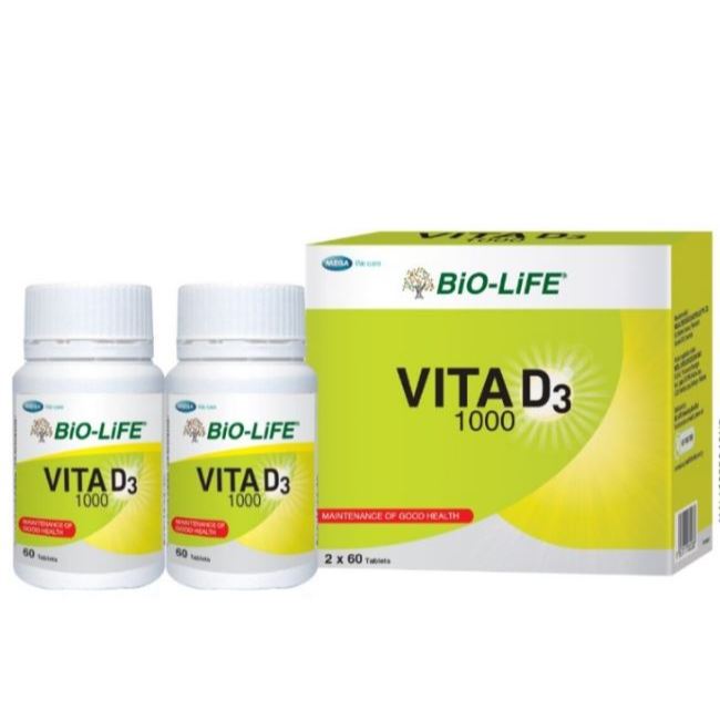 [EXP 03/01/2027] (60 TABS X 2) BIO-LIFE VITAMIN D3 1000 IU [Maintaining ...