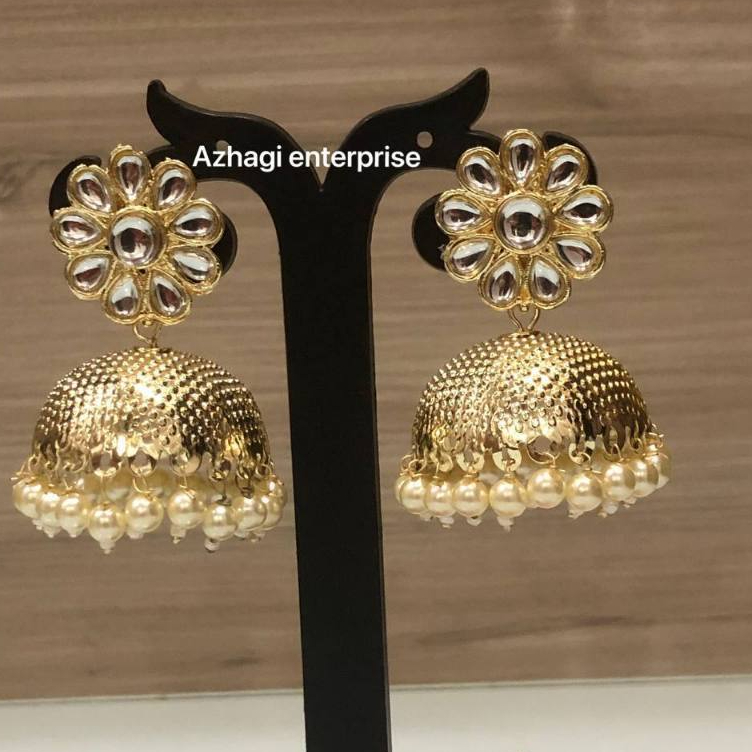 Large Round Jimiki in Gold Color // Flower Design Earring | Shopee Malaysia