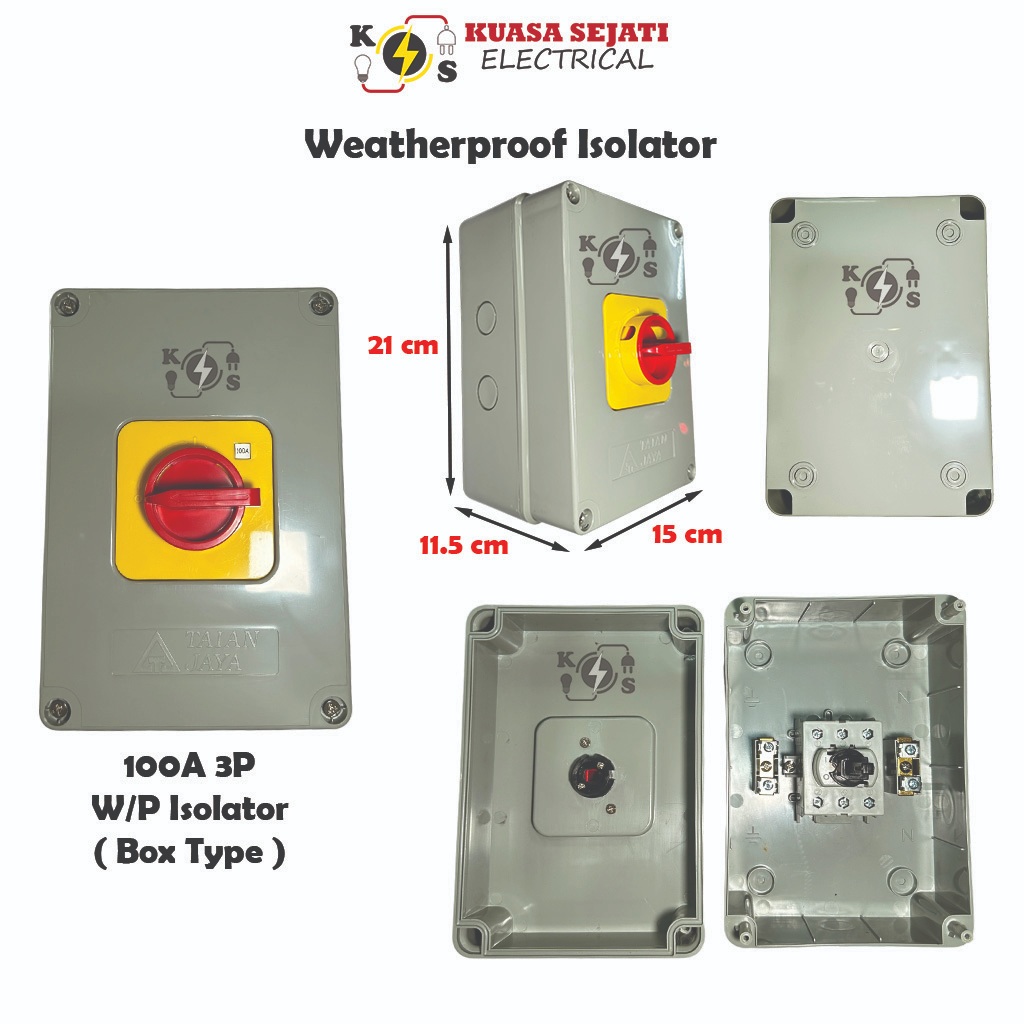 100A 3 Pole Outdoor Weatherproof Isolator - Box Type | Shopee Malaysia