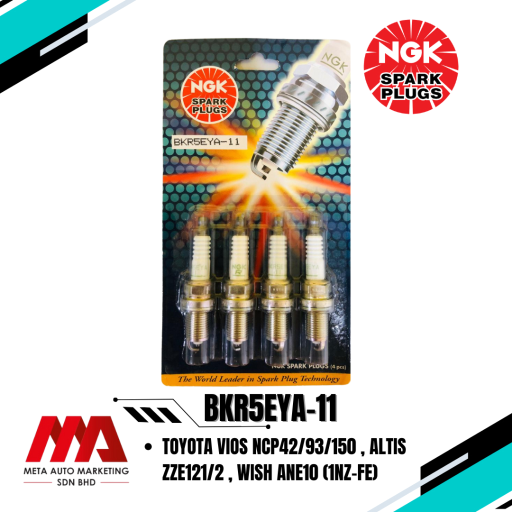 NGK SPARK PLUG BKR5EYA-11 - TOYOTA VIOS NCP42 NCP93,COROLLA AE101 AE111 ...