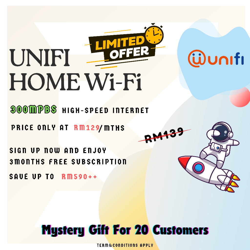 TM UniFi Home Wi-Fi | 🔥Free Mystery Gift🔥 | 100Mbps ,300Mbps, 500Mbps ...