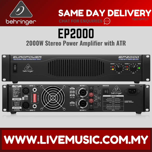 Behringer Europower EP2000 2-channel Power Amplifier ( EP-2000 / EP ...