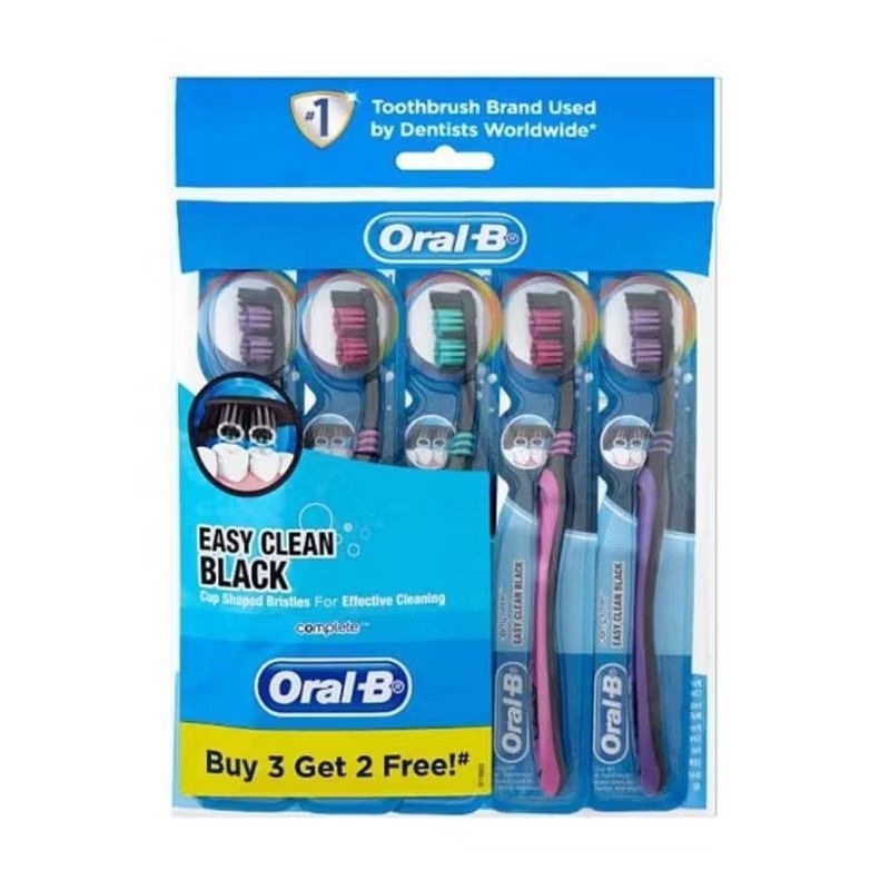 Oral B Complete Easy Clean Black (Soft) Manual Toothbrush B3F2 (5pcs ...