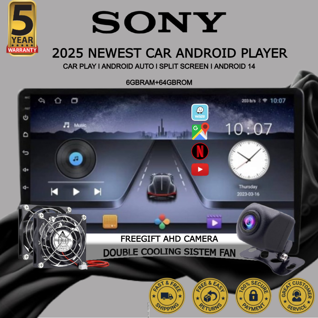 🔥2025 BIG PROMO🔥[6GB RAM+64GB ROM] SONY Style Android Player 9"10 inch ...