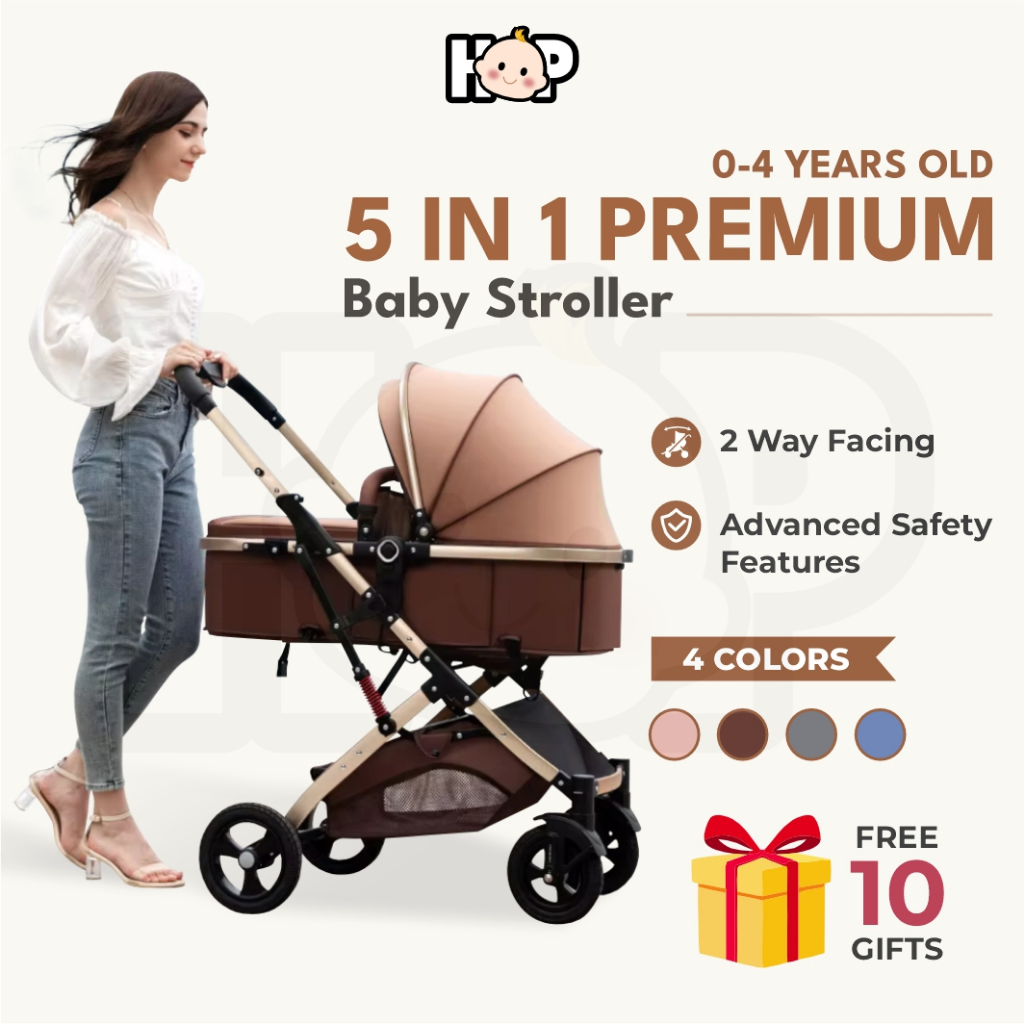 Premium Baby Stroller 3 in 1 Baby Stroller 2 Way Facing Stroller Baby ...