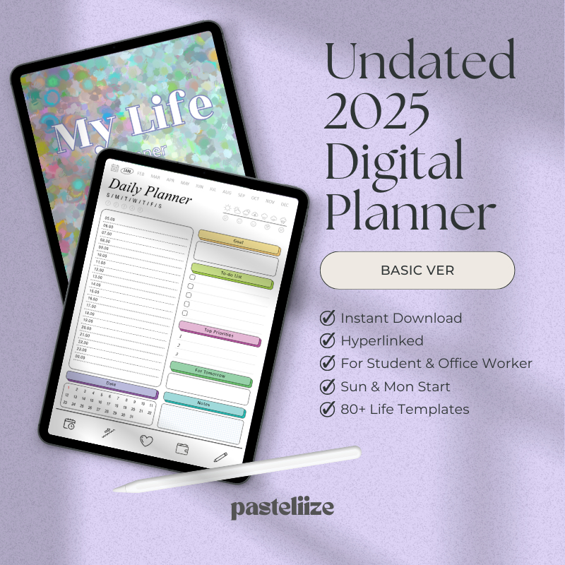 GoodNotes Xodo 2025 Digital Fully Dated Planner with Hyperlinks Journal ...