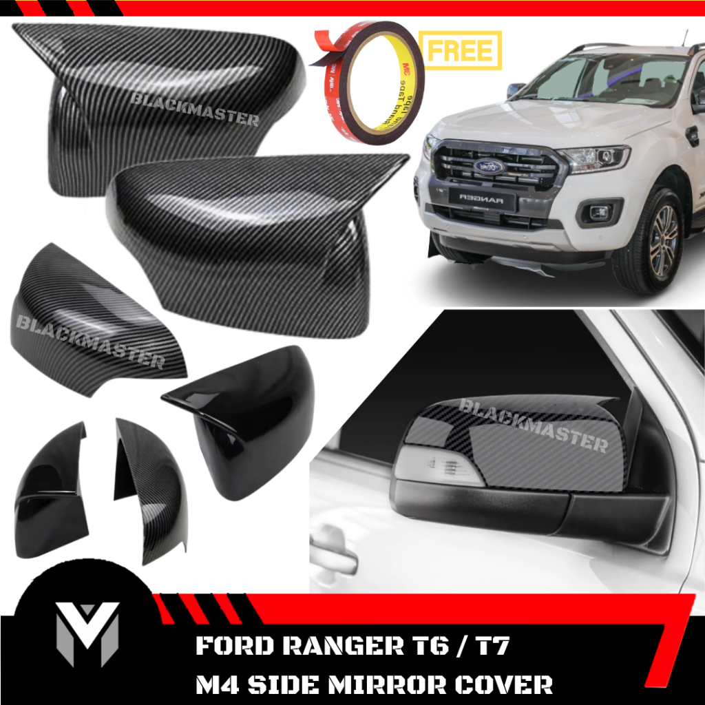🔥Ford Ranger T6/T7/T8 M4 Style Side Mirror Cover🔥ReadyStock🔥Glossy ...