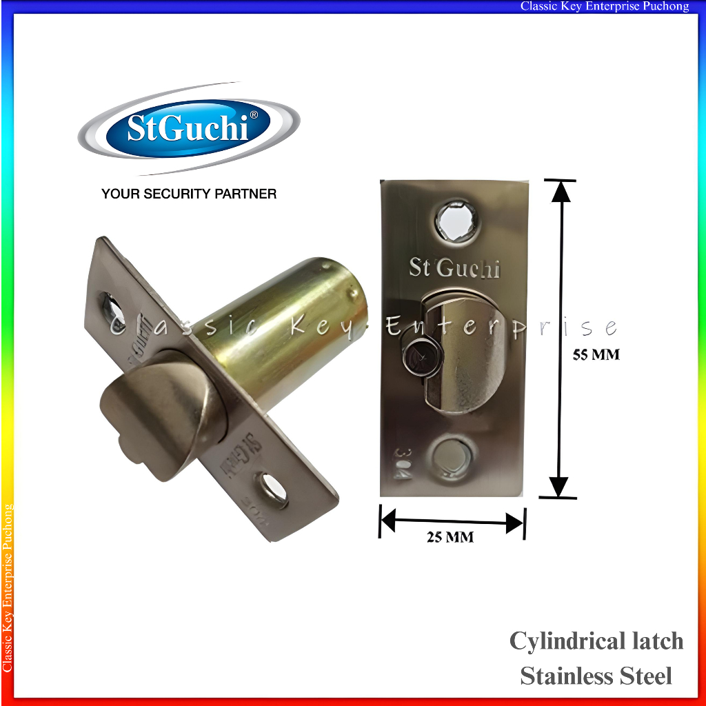 St Guchi Cylindrical Tongue Spring Door Lock Latch Backset Model SGCL ...