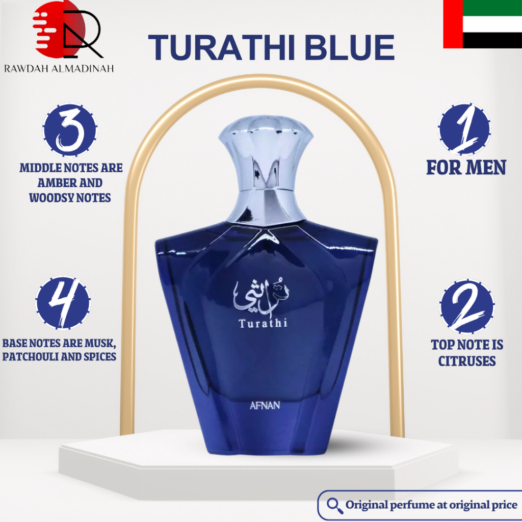 Turathi Blue 90ml Edp For Men BY Afnan ori 100% | Shopee Malaysia