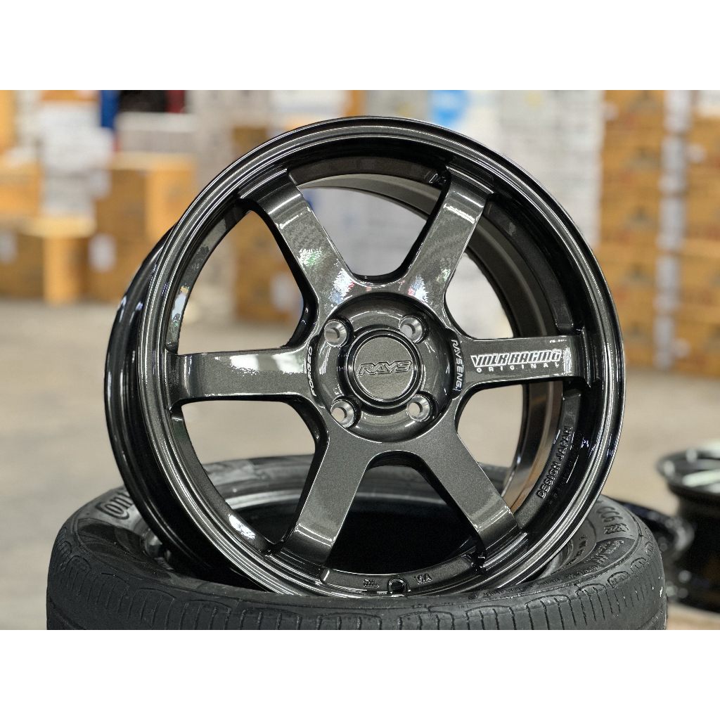 NEW 16X7J AOW TE37 Sonic Rim (set of 4) Dark Gunmetal 4X100 for City Jazz Vios Yaris Myvi Mazda ...