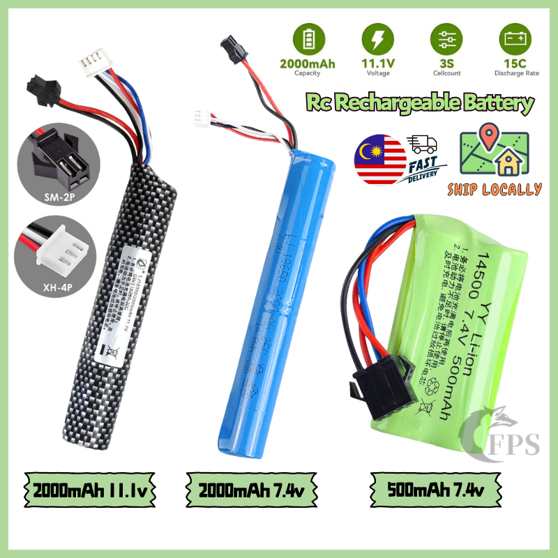 COD 11.1V/7.4V Lithium Battery Electric Toy Bateri Accessory Rc ...