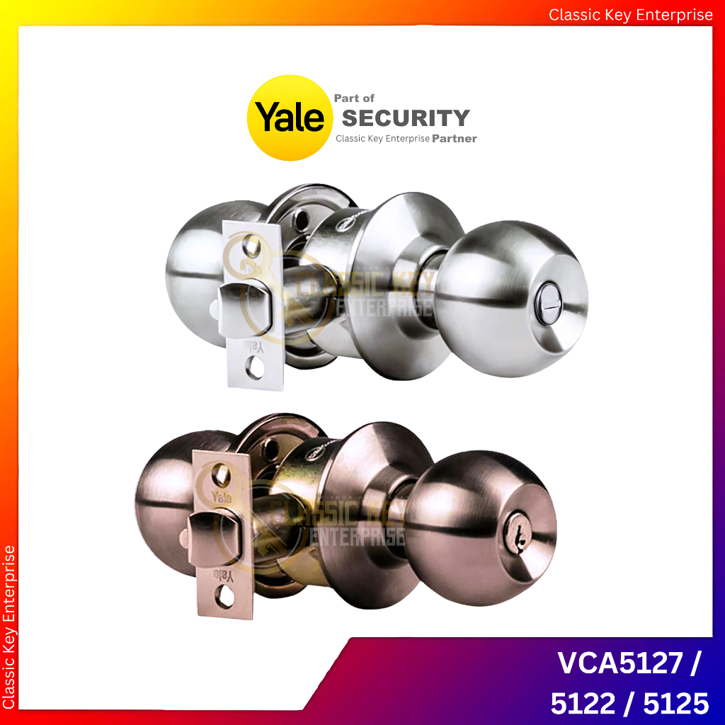 Yale Cylindrical Knob Set VCA5127 / 5125 / 5122 (Silver/Antique Copper ...